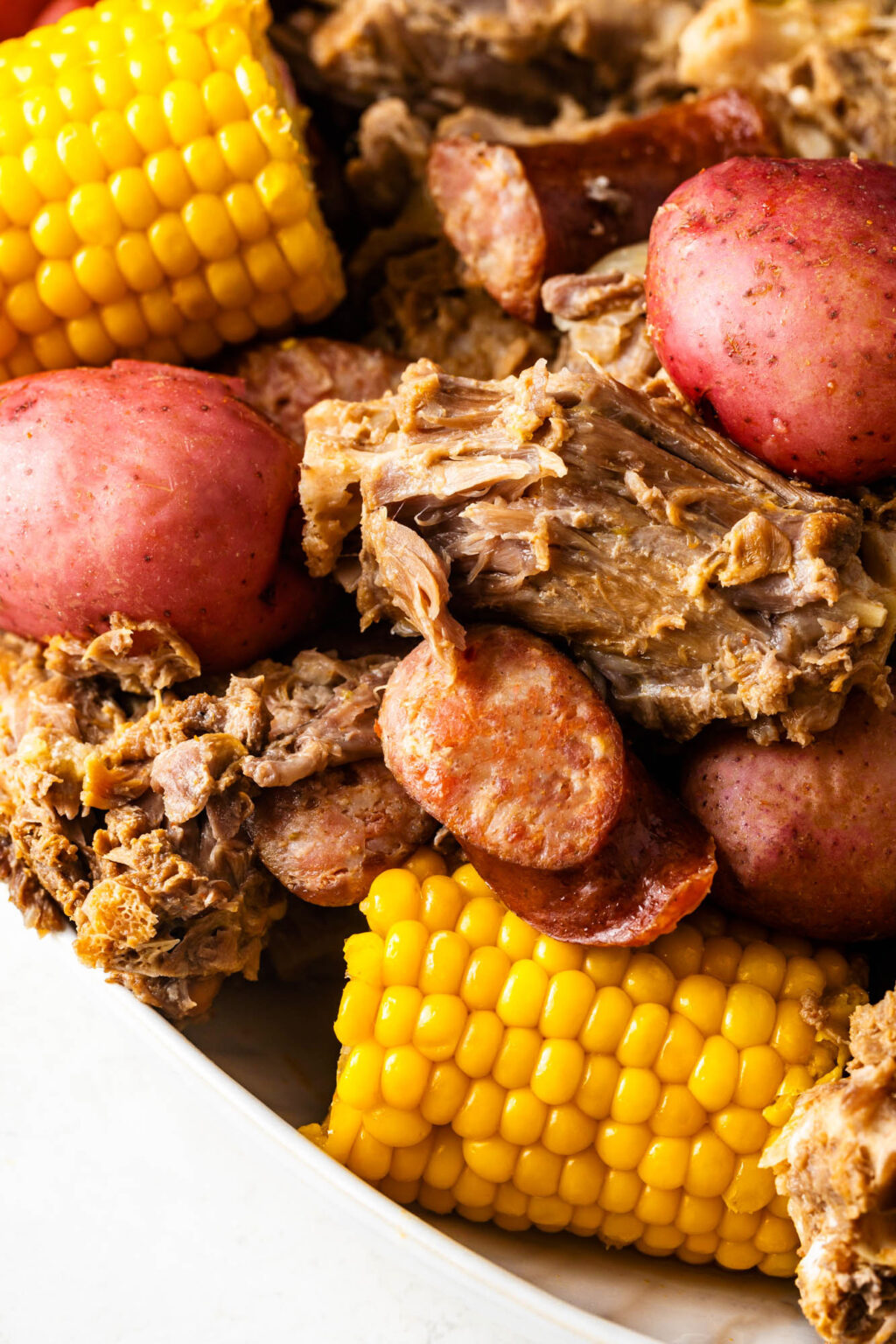 Cajun Turkey Neck Boil with Smoked Sausage, Potatoes, Corn - Cooks with ...