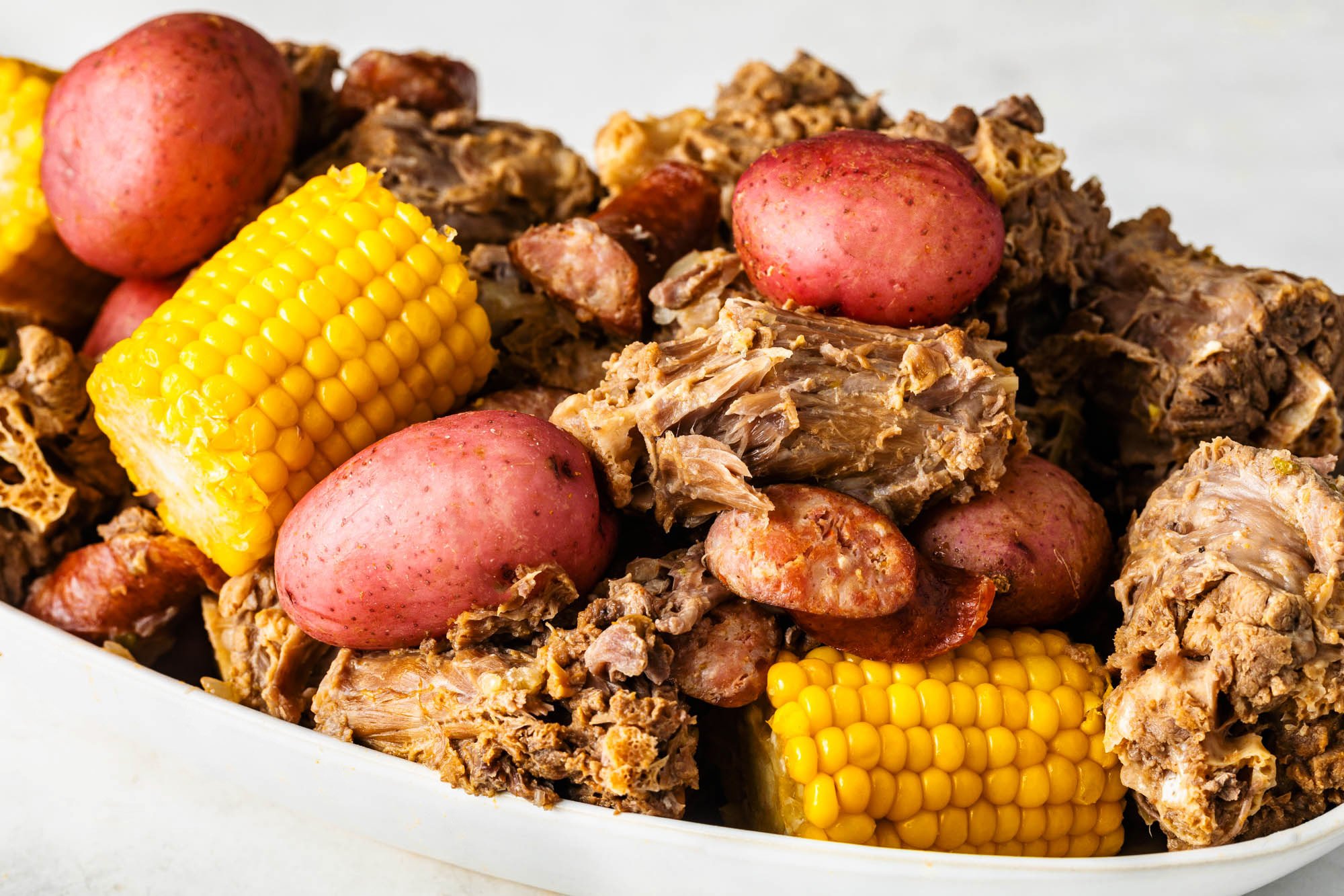 Cajun Turkey Neck Boil with Smoked Sausage, Potatoes, Corn - Cooks with ...