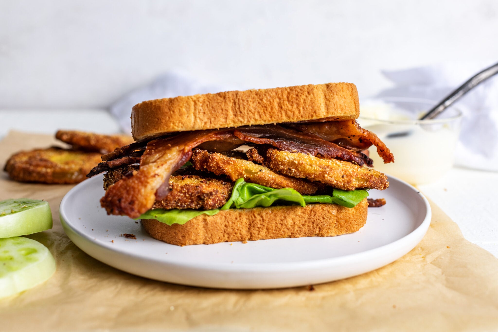 Fried Green Tomato Sandwich (BLT Recipe) - Cooks with Soul